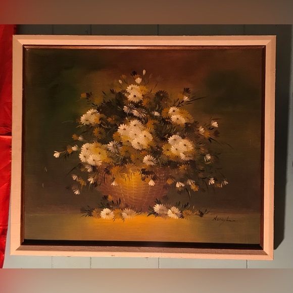 Wall Decor | Nancy Lee Vtg Painting Daisys Flowers Floral 26x22in ...
